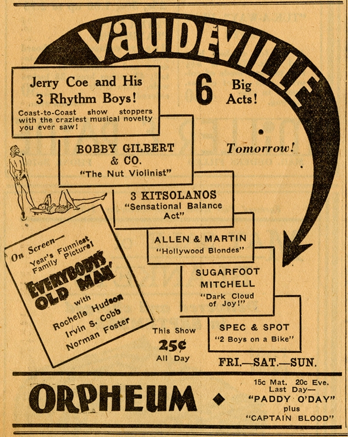 Vaudeville at the Orpheum – The American Vaudeville Archive — Special ...