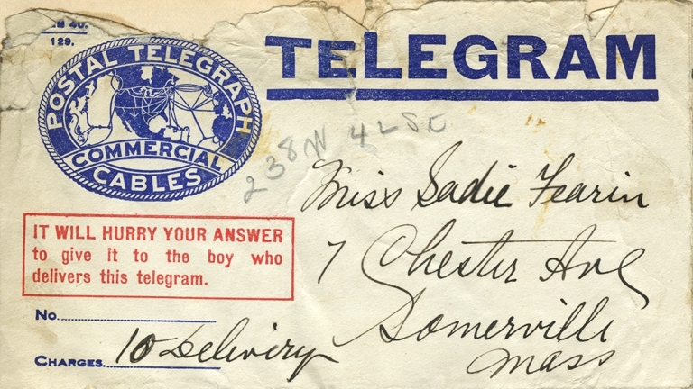 Telegram Envelope – The American Vaudeville Archive — Special Collections